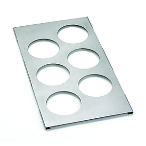 TableCraft Products T6 12.75" x 7" 6 Hole Bottle Holder, Stainless Steel Template