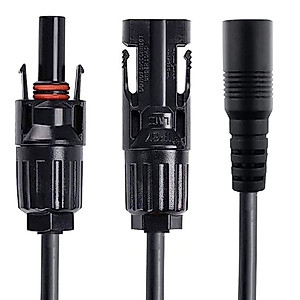 ACOPOWER HY-AS-FD8MM DC 8mm Female to Solar Connector Adapter, Black