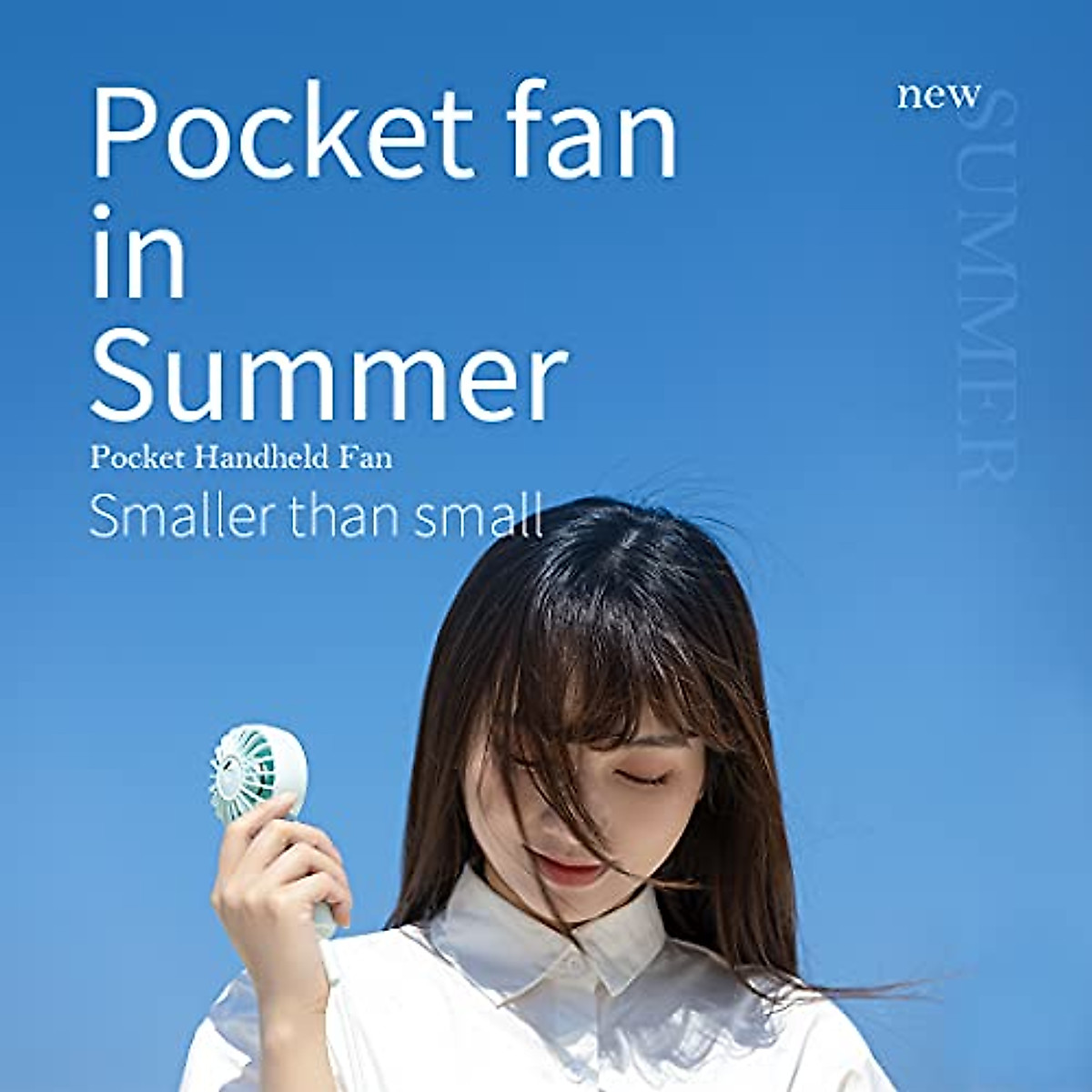 NO Mini Handheld Fan, USB Desk Small Personal Portable Stroller Fan with 4800mAh Rechargeable Battery, Cute Pocket Design Electric Fan 8-25H Working Hours for Travel Office Outdoor Summer Gift(PINK)