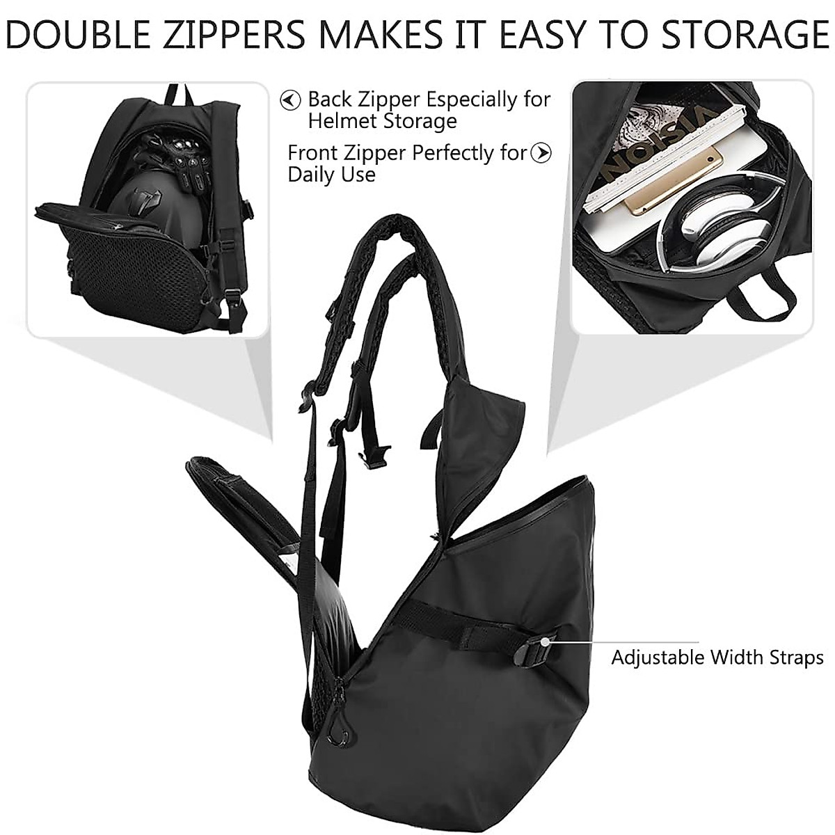 ILM Motorcycle Helmet Backpack Large Capacity Waterproof Lightweight Storage Bag with Reflective Stripe Model MB01