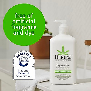 Hempz Body Lotion - Fragrance-Free Herbal Limited Edition Daily Moisturizing Cream, Shea Butter, Aloe, Body Moisturizer - Skin Care Products, Hemp Seed Oil - 17 Fl Oz