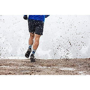 GRIP6 Everyday Merino Wool Socks - Lightweight Wool Hiking Socks - Warm Crew Socks for Men and Women - Cold Weather Gear - Overland Blue, Large (1-pack)