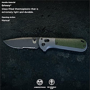 Benchmade - Redoubt 430 Tactical Knife with Overlander Gray Grivory Handle (430SBK)
