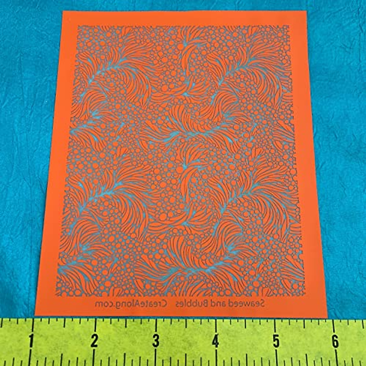 Silkscreen Seaweed and Bubbles Stencil Crafting, Polymer Clay, Art Jewelry, Mixed Media