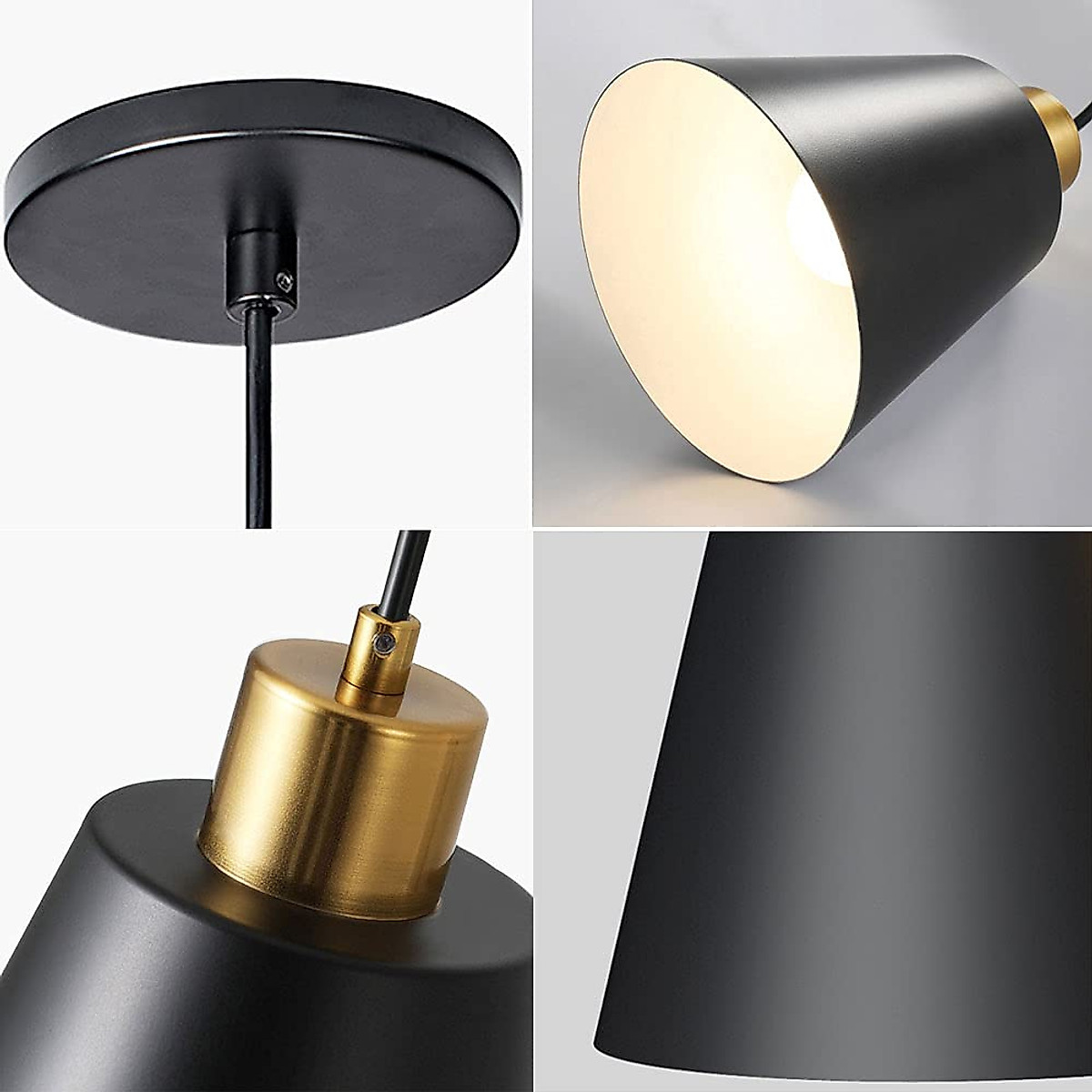 Yollzey Black Pendant Light Kitchen Island Mini Pendant Lighting with 59in Cord Industrial Modern Hanging Ceiling Light for Kitchen Dining Room,Foyer,Hallway,Bar,Sink(1 Pack)