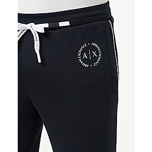 A|X ARMANI EXCHANGE mens Basic Fleece Logo Jogger Sweatpants, Navy, Large US