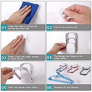 BULFULL Hanger Organizer No Punching Hanger Storage Rack, Foldable Hanger Storage Holder Hanger Organizer Rack Double Layer, Hanger Holder Stand Hanger Organizer Stacker for Closet Laundry Room(Green)