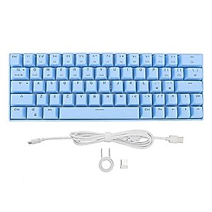 Yoidesu Wireless Mechanical Gaming Keyboard, Blue 64 Keys Wireless RGB Backlight Mechanical Keyboard 3 Modes 2.4G/BT 3.0, 5.0/Type c Wired Gaming Keyboard(Brown Switch)