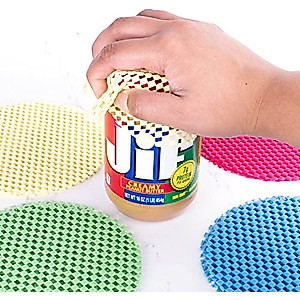 Round Multi-Purpose Jar Gripper Pad Bottle Lid Opener, 4 Piece Set, Colors May Vary (Green)