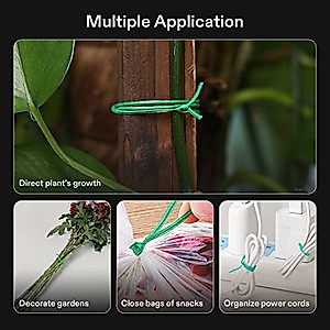 VIVOSUN 328 Feet PE-Coated Twist Tie, Roll Spool Dispenser with Cutter Secure Garden Plant Multi-Function Cable Snack Tie, Green