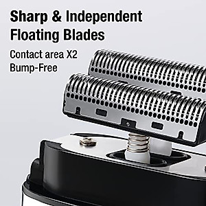 SUPRENT Professional Double Foil Shaver for Barbers,Electric Rechargeable Balding Head Shaver for Men,Bump-Free Shaving with 2 Replacement Shaver Head,Barber Supplies,120Min Runtime,IPX6 Washable