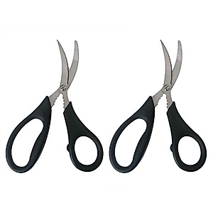 Shrimp Deveiner Scissors Tool, Shrimp Deveiner Cleaner - Seafood Scissors, Lobster Shrimp Scissors Tool, Lobster, Crawfish, Prawns Deveiner Scissors, Crab Leg Cracker, Pack of 2