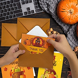 Funnlot Thanksgiving Cards 36PCS Bulk Thanksgiving Cards with Envelopes for Family Thankful Cards Fall Autumn Holiday Parties Celebrations Harvest Wedding Dinner Happy Thanksgiving Cards Bulk