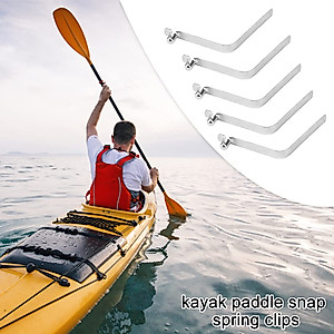 UXELY Kayak Spring Clips 6mm, Push Button Spring Clip, Kayak Paddle Snap Spring Clip, 5 pcs Stainless Steel Kayak Paddle Push Snap Clips Spring Clips Fit for Kayak Paddle Tent Pole(Silver)