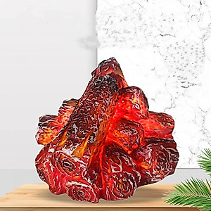 YWEC Flameless Fireplace Light, Artificial Led Fireplace with Realistic Log Wood Burning Flame, for Festival, Home, Christmas Decoration, Battery Powered, Battery Powered (Batteries Not Included)