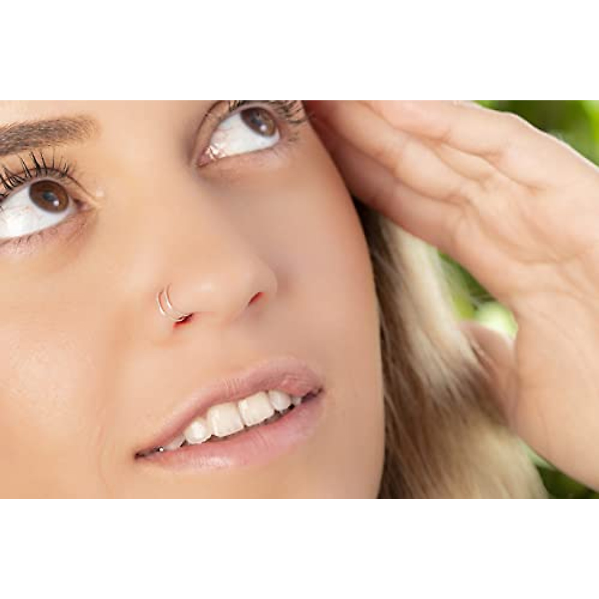 Spiral Silver Nose Ring 20 Gauge - Handmade Double Nose Hoop - 8mm Diameter 0.3 Inches Body Jewelry