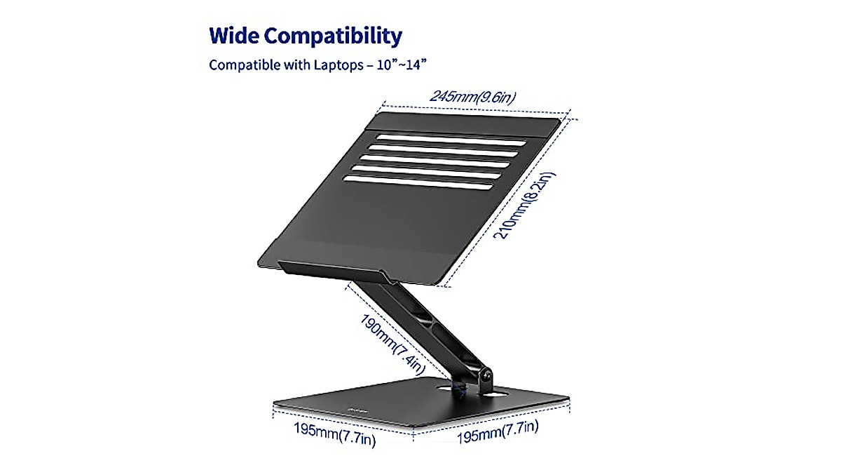 Besign LSX5 Aluminum Laptop Stand - Adjustable & Ergonomic for 10-14 ...
