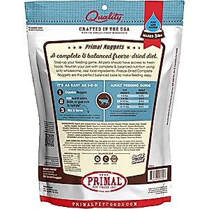 Primal Freeze Dried Cat Food Nuggets Rabbit, Complete & Balanced Scoop & Serve Healthy Grain Free Raw Cat Food, Crafted in The USA (14 oz)