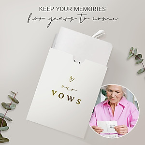 Wedding Vow Books His and Hers, Gold Foil Lettering & Keepsake Sleeve, Wedding Day Essentials, Beautiful His and Hers Gifts for the Bride and Groom (White & White)