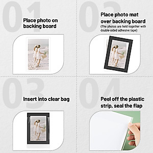 Golden State Art, Pack of 25 Black Pre-Cut 5x7 Picture Mat for 4x6 Photo with White Core Bevel Cut Mattes Sets. Includes 25 High Premier Acid Free Matts & 25 Backing Backers Board & 25 Clear Bags