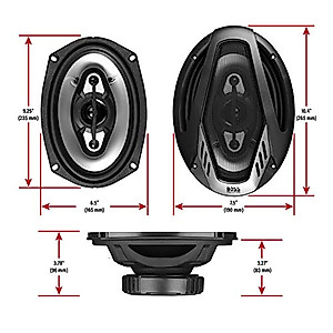 BOSS Audio Systems NX694 Car Speakers - 800 Watts Per Pair, 400 Watts Each, 6 x 9 Inch, Full Range, 4 Way, Sold in Pairs