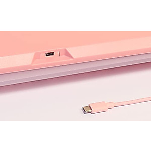 i-rocks K71M RGB Mechanical Gaming Keyboard with Media Control Knob, Gateron Switches (Brown), 104 Keys w/Full NKRO, PBT Keycaps, Multimedia Hotkeys, Detachable USB-C Cable and Onboard Storage, Pink