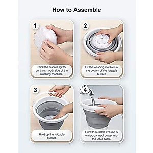 Portable Washing Machine, Mini Washing Machine Ultrasonic Turbine Wash, Mini Portable Washer for Underwear, Sock, Baby Clothes, Travel, Camping, Dorm, RV, Home Foldable Small Portable Laundry Machine