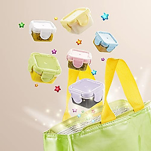 Mfacoy 6 Pack Salad Dressing Container To Go, 2.5 OZ Plastic Condiment Containers with Lids, BPA Free Condiment Cups, Leak Proof and Reusable Small Containers with Lids for Lunch Box Picnic Travel