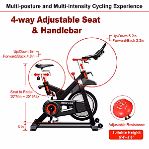 KOUZ LIVE Cycling Exercise Bikes Indoor Stationary Bike for Home Workout, Cycle Bike with Quiet Belt Drive &amp; Professional Seat &amp; Ipad Mount