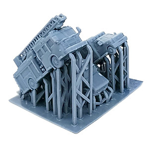 Outland Models Railroad Scenery Rescue Truck Set: Fire/Ambulance/Tow Pickup 1:160 N Scale