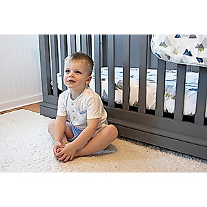 Standard Microfiber Fitted Crib Sheets for Baby Girl, Baby Boy, and Neutral, 2 Pack Crib Sheets Crib Essentials for Baby 28x52 Crib Sheets (Bears & Mountains)