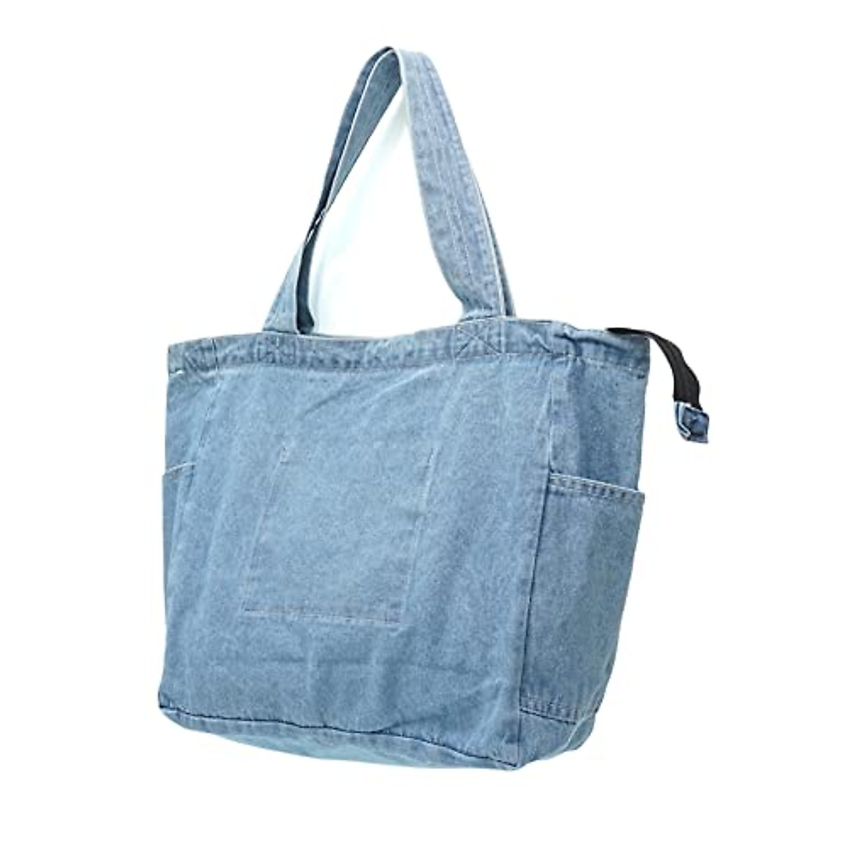 YunZh Denim Tote Bag Casual Style Lightweight Classic Retro Travel Shopper Shoulder Handbag