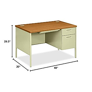HON The Company Metro Classic Pedestal Desk, 48" x 30" x 29-1/2", Harvest,Putty