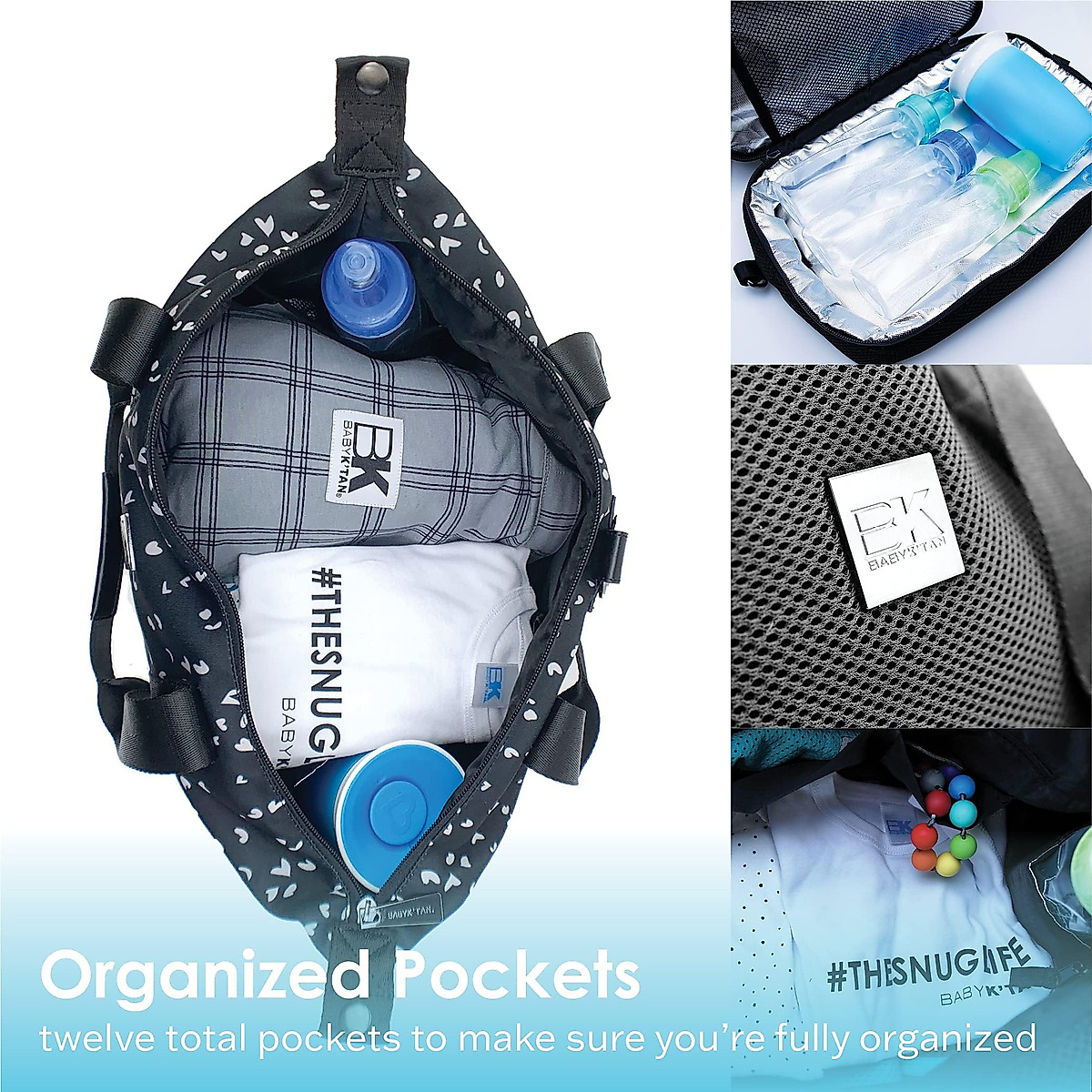 FINAL SALE - Baby K’tan Flex Diaper Bag - Sweetheart Black