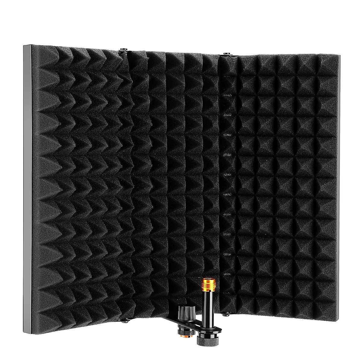 AGPTEK Microphone Isolation Shield, Foldable Adjustable Durable Studio Recording Microphone Isolator Panel for Stand Mount or Table Top