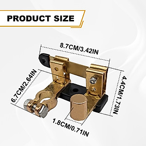 Top Post Knife Blade Master Switch, Solid Brass Knife Blade Master Switch 12V/25V Knife Power Shut Off Isolator for Auto Car RV-Marine Boat Truck Vehicle, Battery Cut Off Shut Off Switch, Negative
