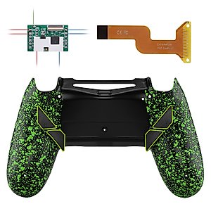 eXtremeRate Textured Green Dawn Programable Remap Kit for PS4 Controller with Upgrade Board & Redesigned Back Shell & 4 Back Buttons - Compatible with JDM-040/050/055 - Controller NOT Included