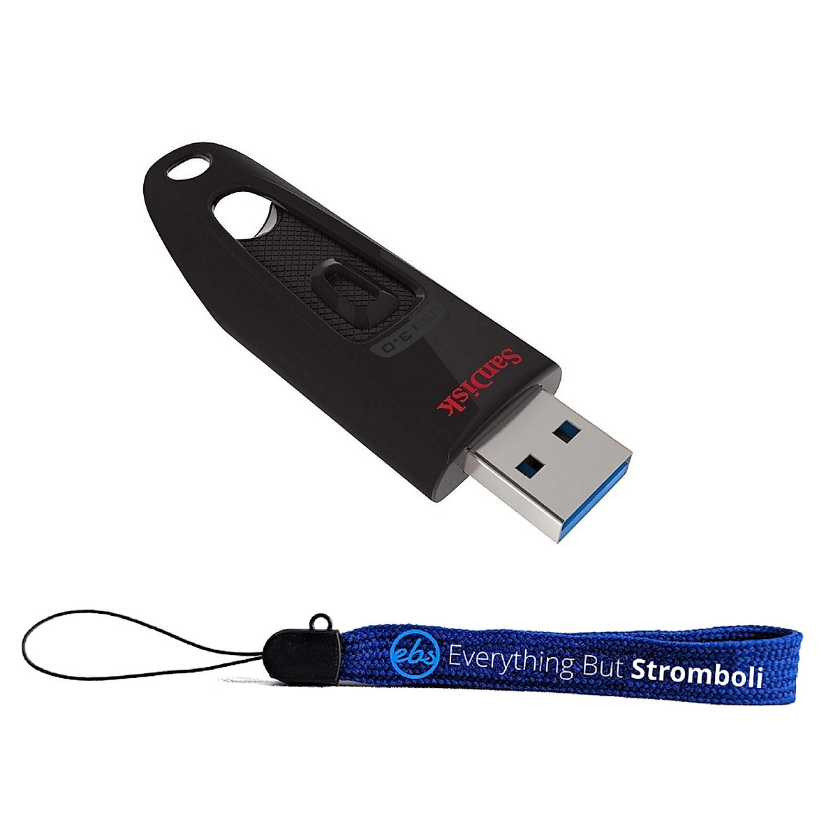 SanDisk Ultra 128GB USB 3.0 Flash Drive High Speed PenDrive 128 GB Memory Storage (SDCZ48-128G-U46) Bundle with (1) Everything But Stromboli Lanyard