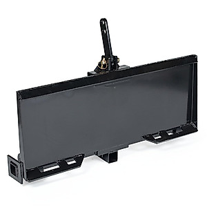Titan Attachments 3 Point Attachment Adapter for Universal Skid Steers Quick Tach Equipment, Connects 3 Point Attachment to Cat 1 Implements, Black Finish, 2" Receiver Hitch