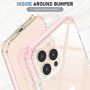 MATEPROX Compatible with iPhone 13 Pro Max Case Clear Thin Slim Crystal Transparent Cover Shockproof Bumper Case for iPhone 13 Pro Max 6.7" 2021(Pink)