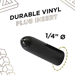 Prescott Plastics Made in USA 0.25" - 0.3125" Inch Round Vinyl Bolt Screw Protectors (4 Pack), Rubber Flexible End Cap for Metal Tubing, Fence, Glide Insert for Pipe Post and Furniture