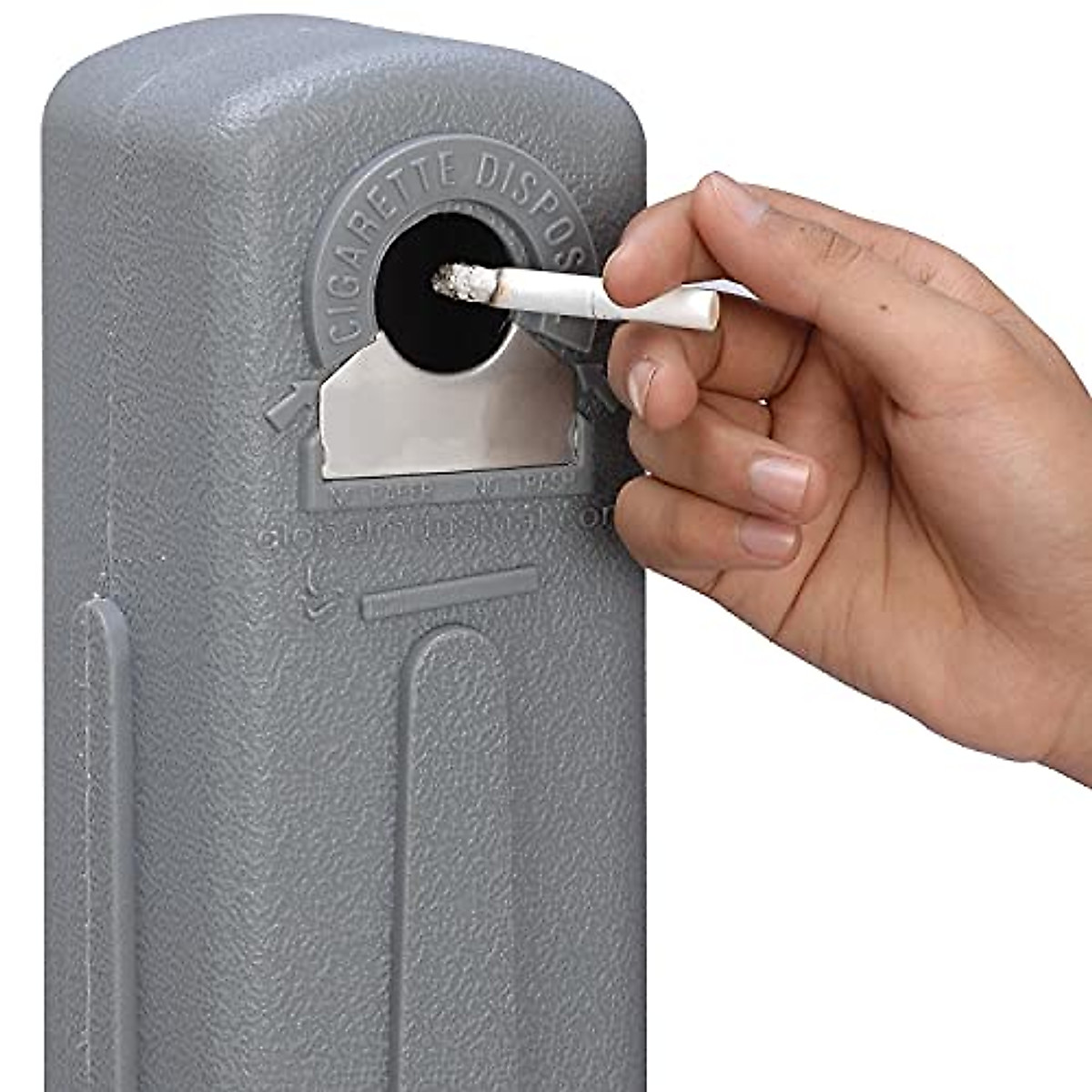 Global Industrial Gray Outdoor Ashtray, 5 Gallon