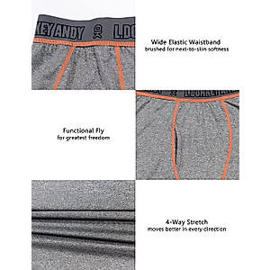 Little Donkey Andy Men's Thermal Underwear Set Performance Base Layer Wicking Active Long Johns Top & Bottom with Fly Gray XL
