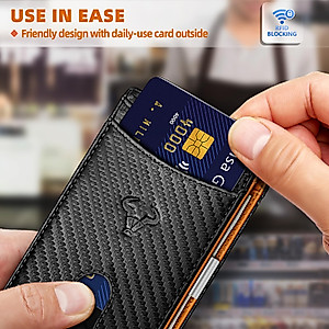 BULLIANT Men Wallet,Slim Leather Wallet RFID Blocken for Gift Men Standard & Airtag Use 11Cards