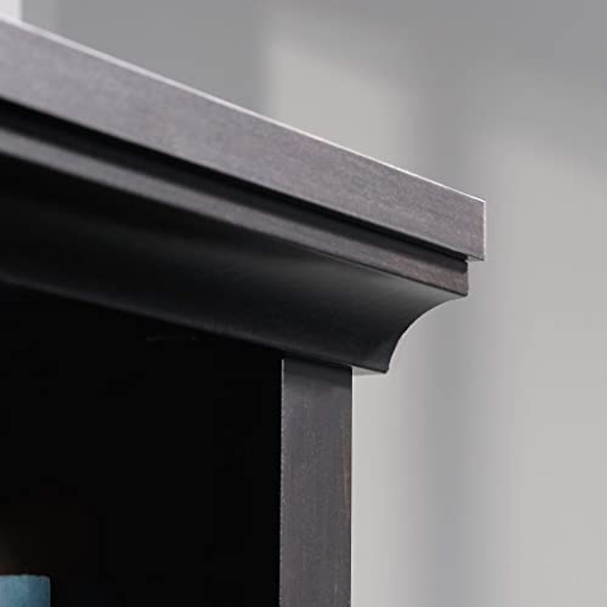 Sauder Miscellaneous Bookcase with Doors, L: 35.28" x W: 13.23" x H: 69.76", Estate Black finish