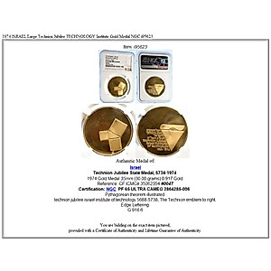 1974 IL 1974 ISRAEL Large Technion Jubilee TECHNOLOGY Ins coin PF 65 ULTRA CAMEO NGC
