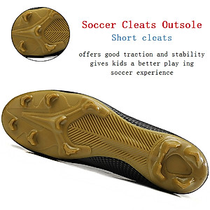 OAOUIA Men's Soccer Cleats Training Soccer Shoes Youth Outdoor Football Shoes Indoor Futsal Breathable Sneakers Black 7
