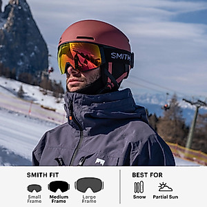 SMITH Squad MAG Goggles with ChromaPop Lens – Performance Snowsports Goggles with Easy Lens Change Technology for Skiing & Snowboarding – for Men & Women – Black + Everyday Rose Gold Mirror Lens