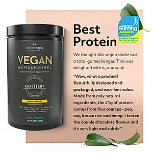 Protein Works - Vegan Wondershake | Vegan Protein Shake | Super Smooth, Amazing Taste | 21g Plant Based Protein | Premium Vegan Blend | Low Calorie | 30 Servings | Vanilla Crème