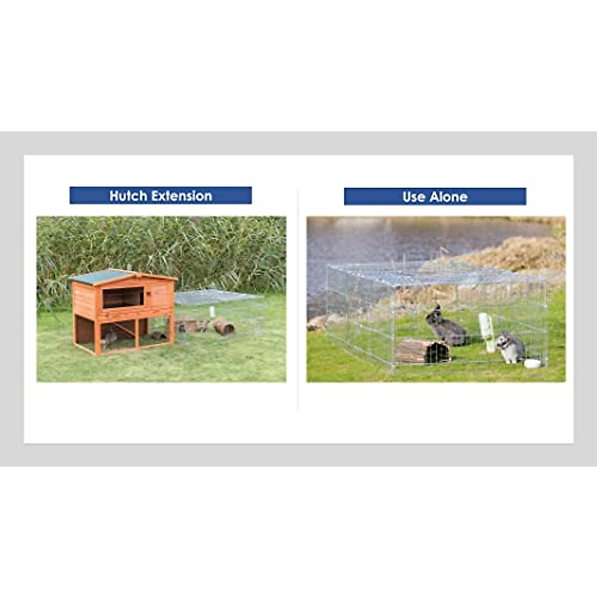 TRIXIE Enclosed Outdoor Run- 34 cu. ft., Galvanized Metal Cage, Portable Pen for Rabbits or Guinea Pigs